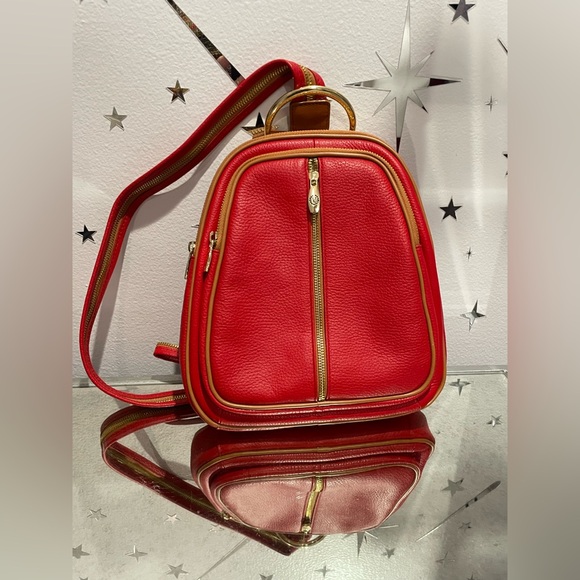 Valentina | Bags | Valentina Convertible Pebble Leather Backpack Italy ...